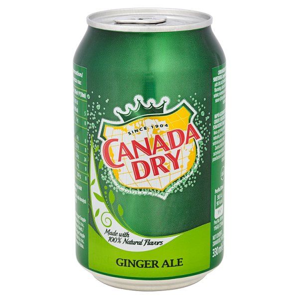 Canada Dry Ginger Ale Napój gazowany o smaku imbirowym 330 ml, 1 szt/0 ...