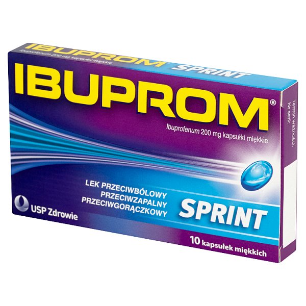 Ibuprom Sprint 200 mg Kapsułki miękkie 10 kapsułek, 1 op/10 szt, Ibuprom