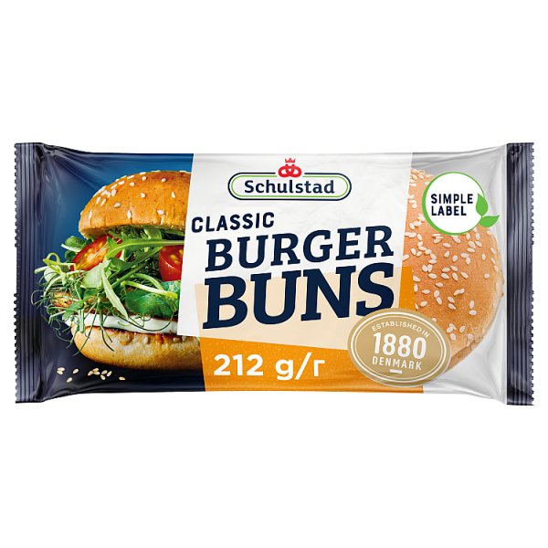 Schulstad Classic Bułki pszenne do przygotowywania hamburgerów 212 g (4 ...