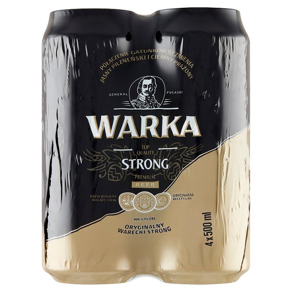 Warka Strong Piwo jasne 4 x 500 ml, 1 op/2,000 litr, Warka - Spar ...