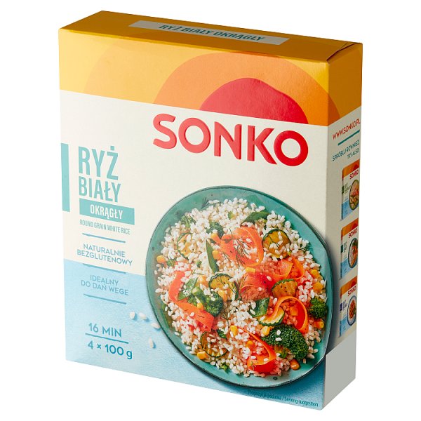 Sonko Ryż biały okrągły 400 g (4 x 100 g), 1 szt/0,400 kg, Sonko - Spar ...