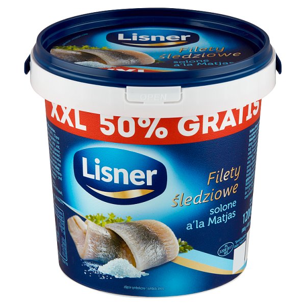 Lisner Filety śledziowe solone a'la Matjas 1200 g, 1 szt/0,800 kg ...