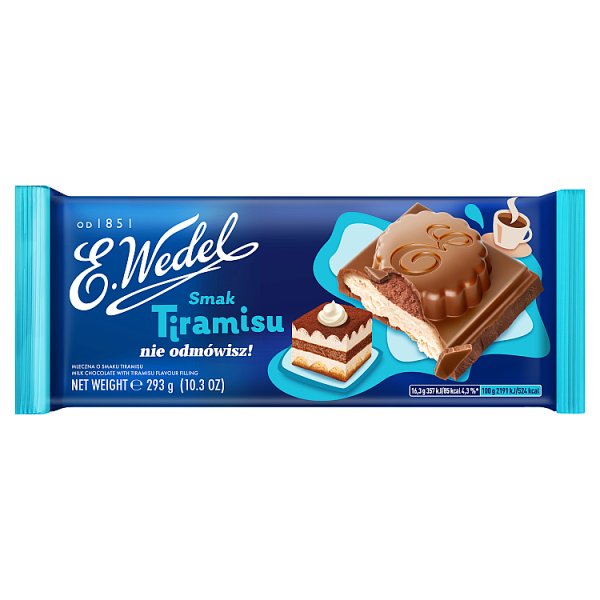 E. Wedel Czekolada mleczna o smaku tiramisu 293 g, 1 szt/0,293 kg, E ...
