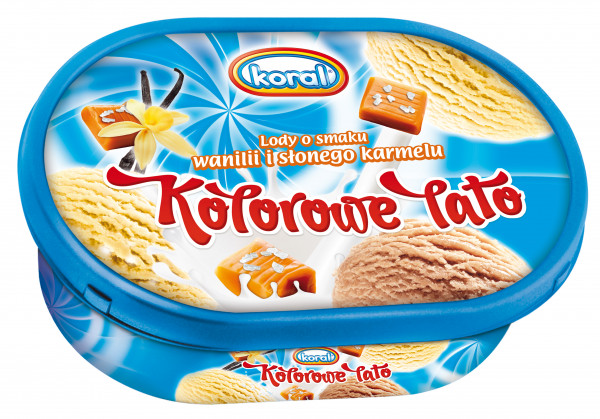 Lody koral smak kolorowe lato wanilii i słonego karmelu 1l , 1 szt ...