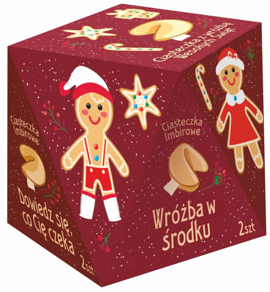 Ciastka Fortune cookies świąteczne z wróżbą 2 sztuki , 1 szt, Nickal ...